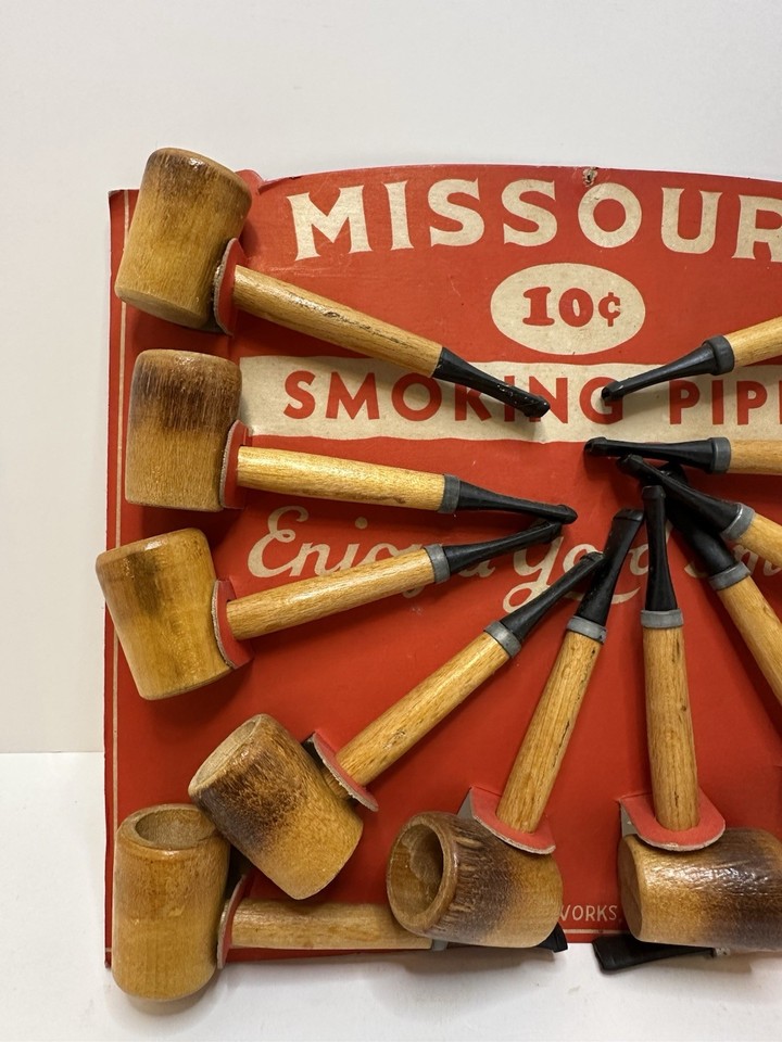 Vintage Missouri Pipeworks Smoking Pipe Display w/ 12 Pipes | eBay