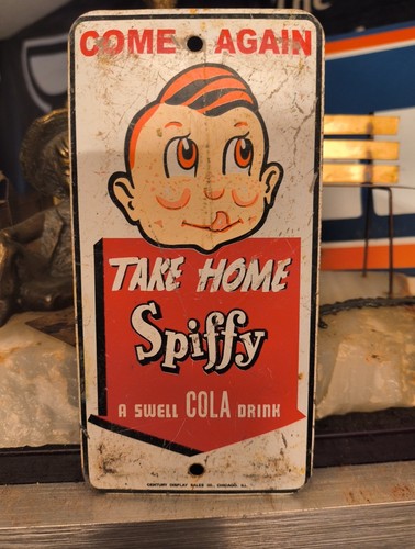 VINTAGE RARE SPIFFY COLA SODA POP METAL PAINTED SIGN BOTTLE WOODSTOCK ...