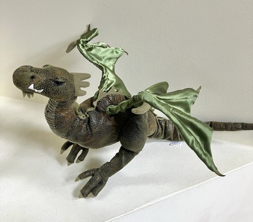 DRAGONOLOGY 23” Poseable Green Wyvern Dragon Plush 2003 Sababa Toys ...