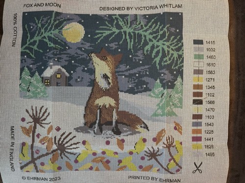 EHRMAN TAPESTRY/NEEDLEPOINT KIT FOX AND MOON BY VICTORIA WHITLAM | eBay