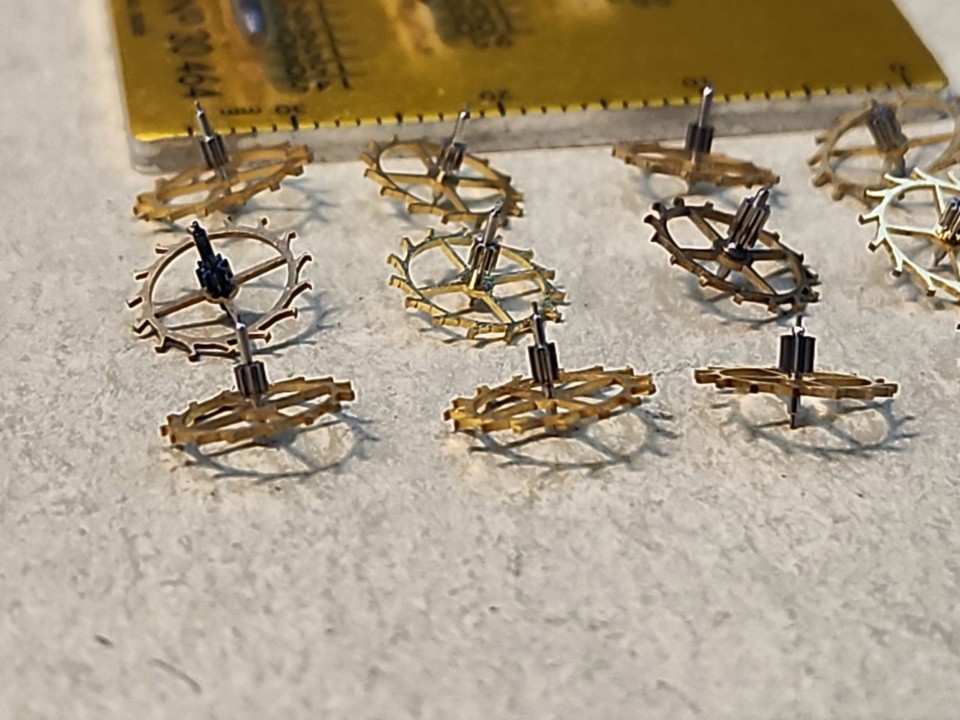 Lot Of 12 Mixed NOS Escape Wheels Complete With Pinions | eBay