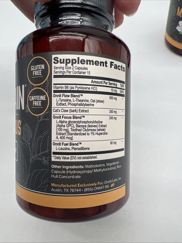 Onnit Alpha Brain Memory And Focus Support 2 Bottles 30 Capsules New ...