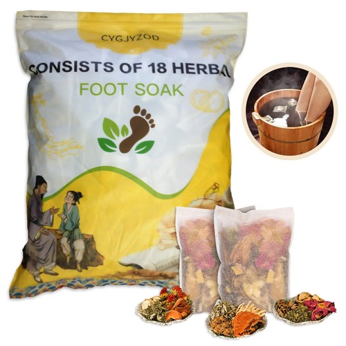 Ginger Chinese Herbal Foot Soak Set – 30 Detox Bags for Dry Feet ...