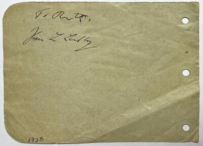 JESSE L. LASKY & RUBY KEELER Dual Autographed Signed 4" x 6" Album Page ...