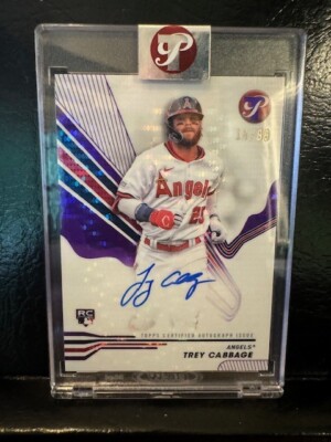 Trey Cabbage /99 RC On Card Auto 2024 Topps Pristine Los Angeles Angels ...