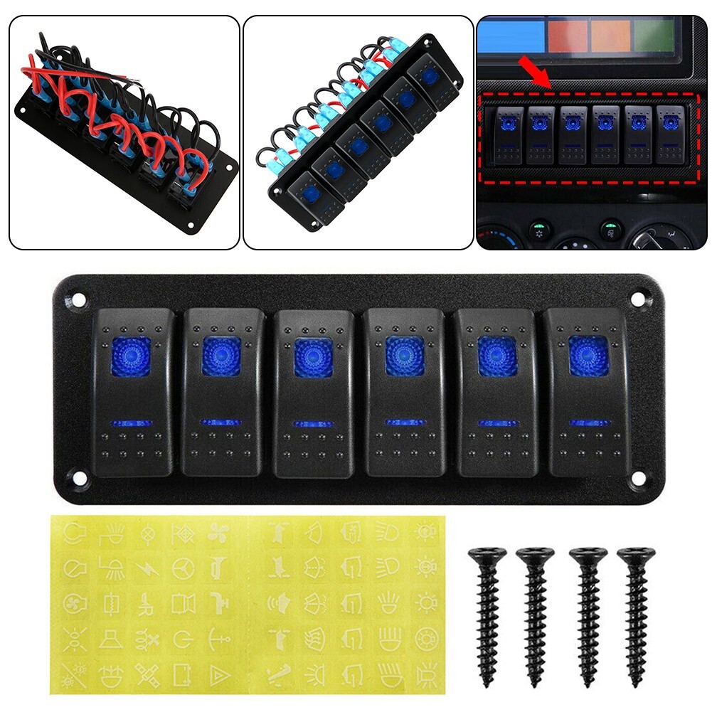 ABS PC Aluminum LED Lights Switch Panel IP Waterproof Pre Wired Toggle ...