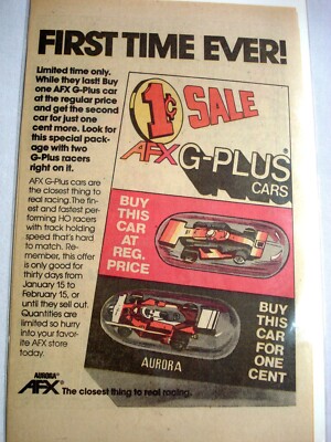 1979 Aurora AFX G-Plus Cars Color Ad HO Slot Cars | eBay