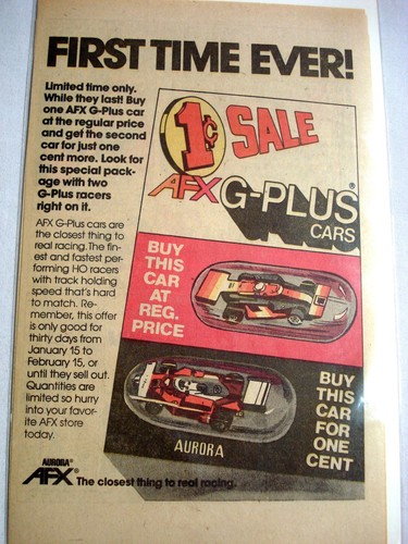 1979 Aurora AFX G-Plus Cars Color Ad HO Slot Cars | eBay