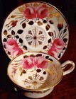 SET OF FOUR ANTIQUE SPODE COPELANDS CABBAGE ROSES TEA CUPS PATTERN 3886 ...