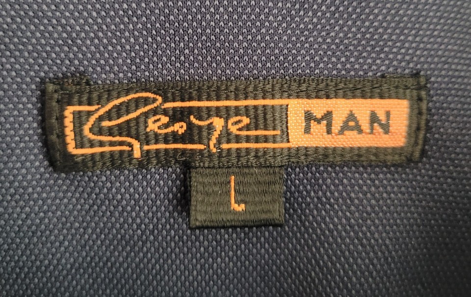 Mens GEORGE Shirt Blue Large Short Sleeved Relaxed Fit Golf Casual Zip ...