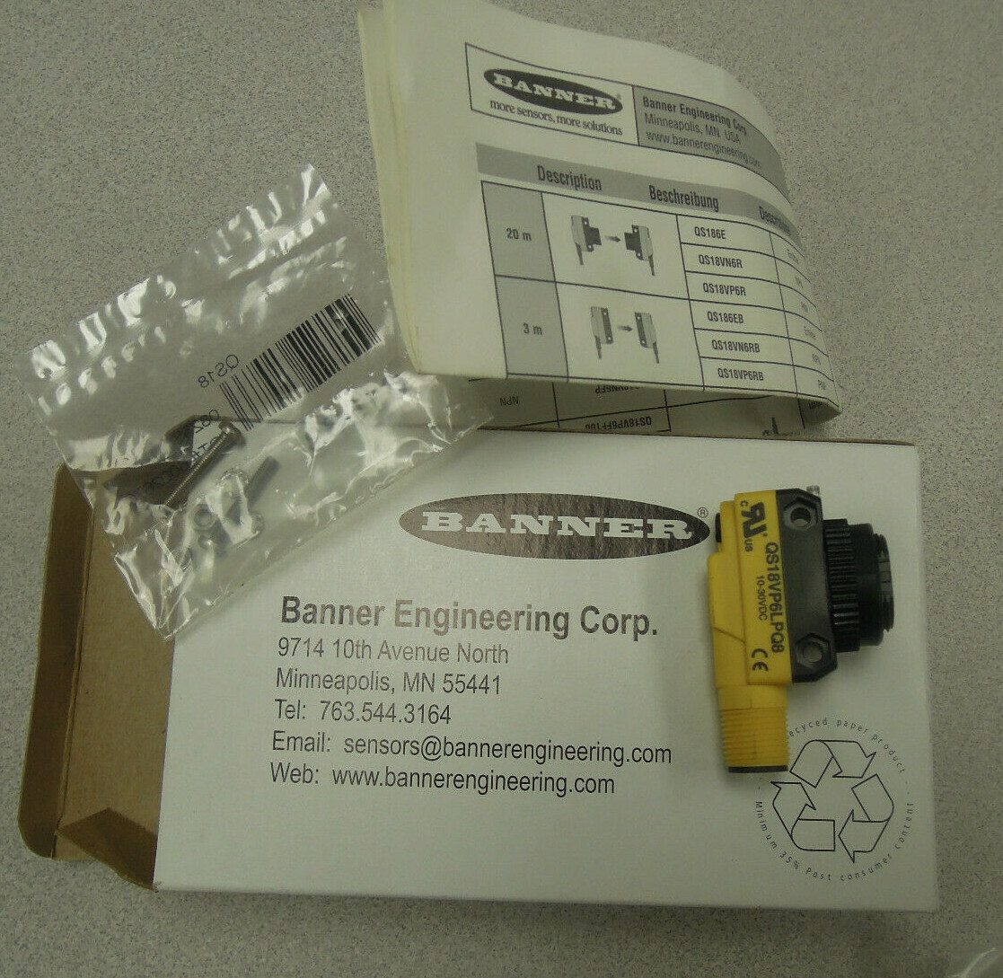 Banner World Beam QS18, w/reflector and 2 Turck Eurofast cables RK4.4T ...