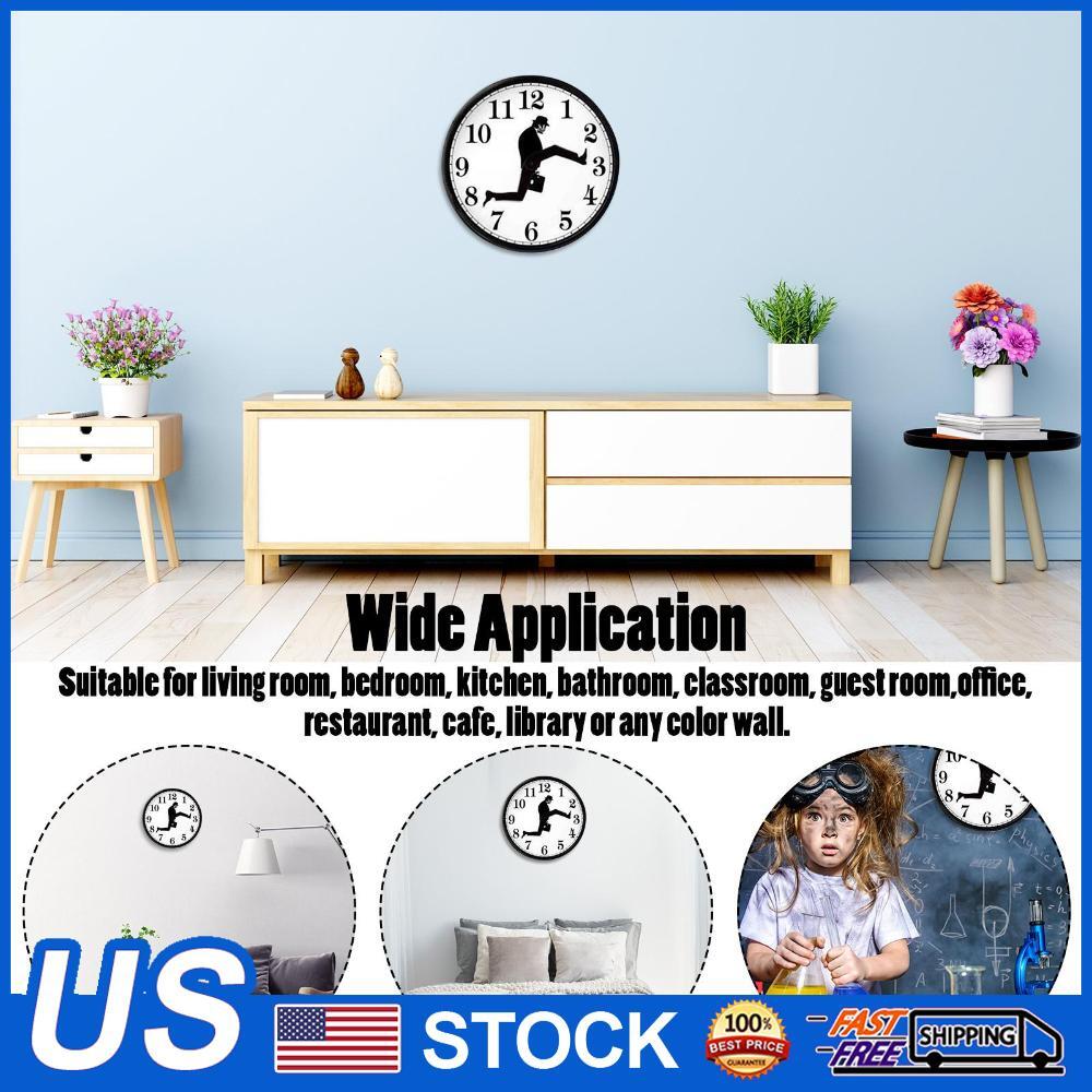 Silly Wall Clocks Non-Ticking Wall Clocks Easy to Install Watch (Black ...