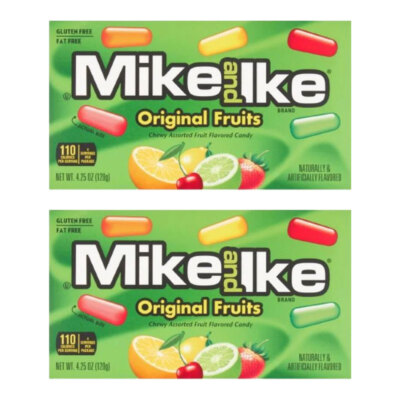 2x Mike & Ike 120g Original Fruits Flavoured Chewy Confectionery Candy ...