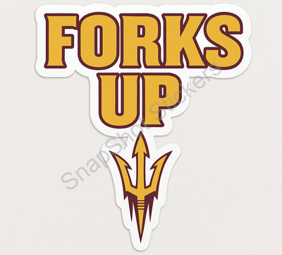 Arizona State Sun Devils "Forks Up" Weather Resistant Vinyl Sticker ...