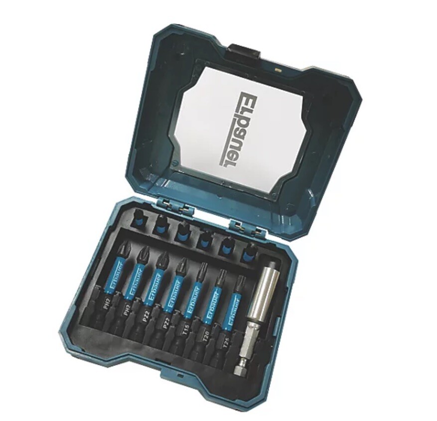 Erbauer ¼" Hex Shank Mixed Screwdriver Bit Set 14 Pieces. Impact Drill ...