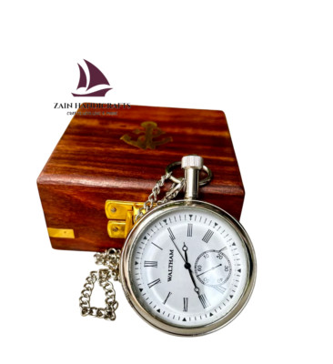 ZAIN Handmade Nautical Vintage Brass elgin Brass Pocket Watch Graduate ...