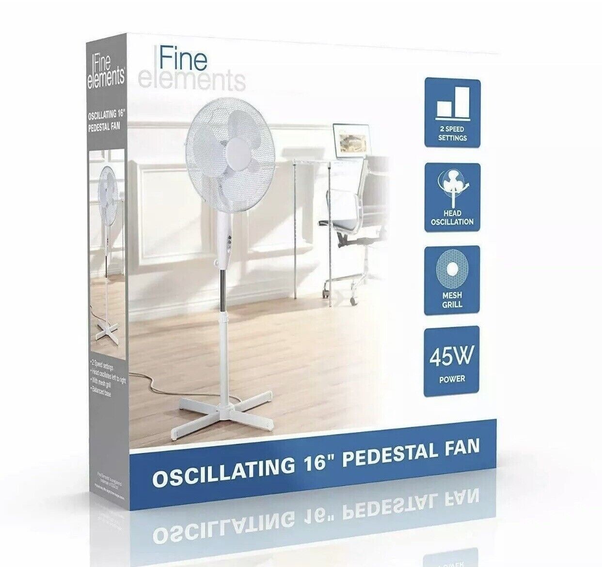 Oscillating Cooling Fan Free Standing 16 Inch Pedestal Fan With 3 Speed ...