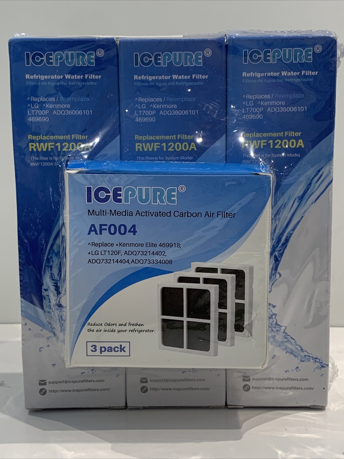 IcePure RWF1200 Replace LG-LT700P Kenmore - AF004 Carbon Air Filter 3+3 ...