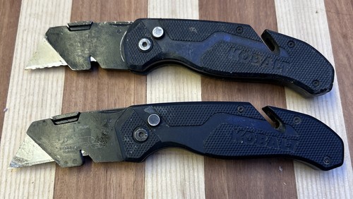 2 Kobalt Speed Release Black Folding Lockback Utility Knife Box Cutters ...