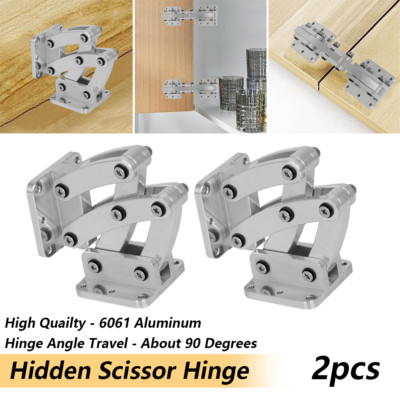 2X Adjustable Heavy Duty Hidden Scissor Hinge Large Aluminum Hardware ...