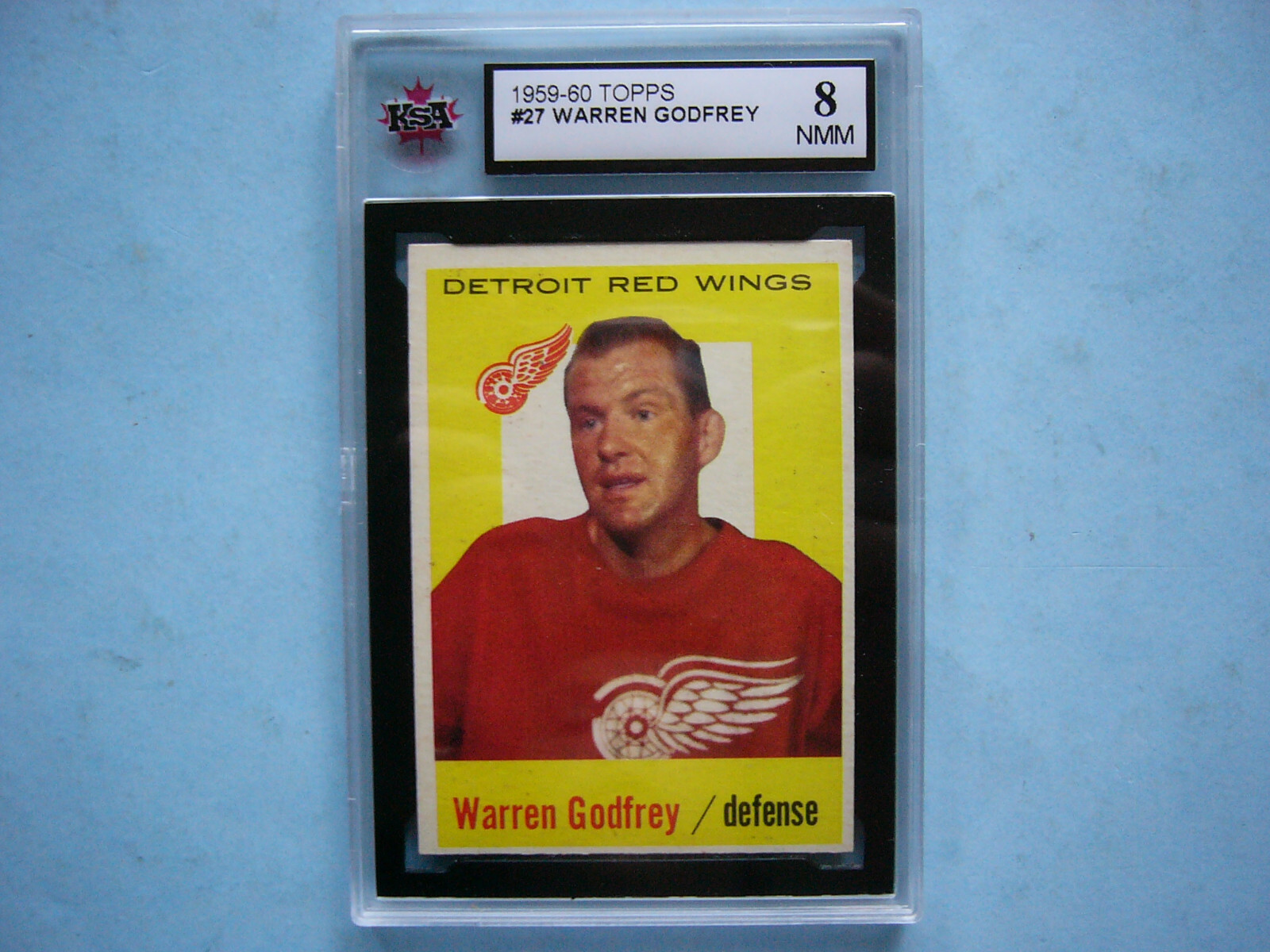1959/60 TOPPS NHL HOCKEY CARD #27 WARREN GODFREY KSA 8 NM/MT SHARP!! 59 ...