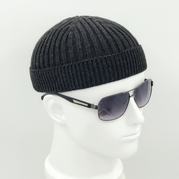 Mens Knitted Hat Beanie Skullcap Sailor Cap Cuff Brimless Retro Navy ...