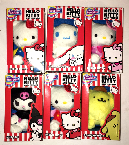 Sanrio Hello Kitty & Friends Set of 6 Micro Teenies 3" Plush Toy ...