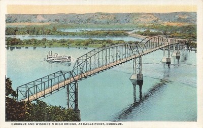Vintage DuBuque and Wisconsin High Bridge Postcard at Eagle Point IA | eBay