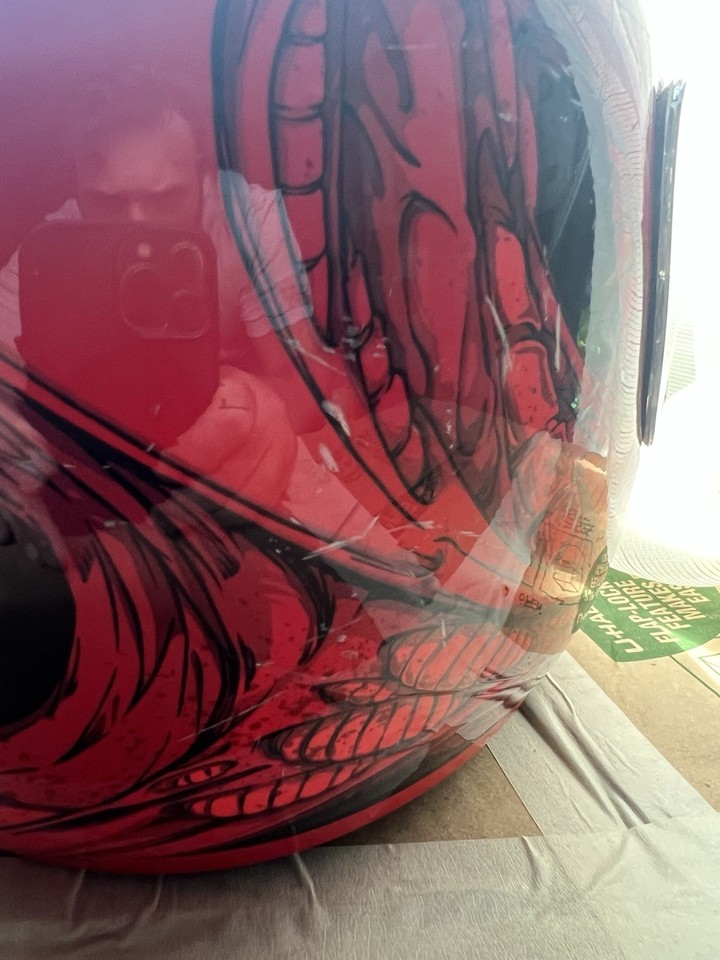 Icon Speedfreak Red Motorcycle Helmet | eBay