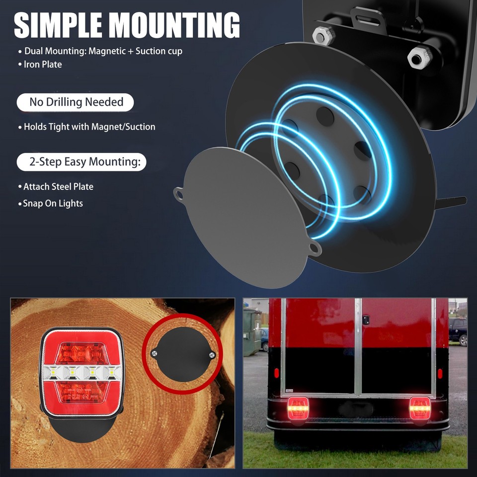 Wireless Trailer Lights, 2 Mounting Options Magnetic Trailer Light for ...