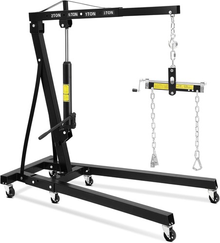 4400lbs Hydraulic Engine Hoist–2 Ton Foldable Shop Crane Lift w/ 6 ...