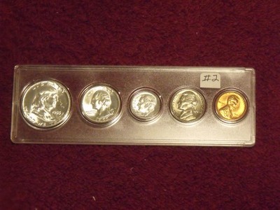 SILVER 1955 Mint/ Birth Year Set Brilliant Uncirculated w/Franklin half ...