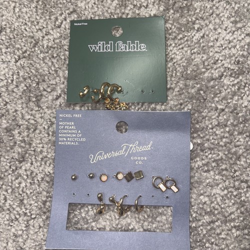 8 Pairs Of Gold Earrings Wild Fable Universal Thread Brand New | eBay