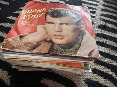 LOT OF (50) 45 RPM RECORDS GARAGE,ROCK,PSYCH,ROCKABILLY SURF 60'S-70'S ...