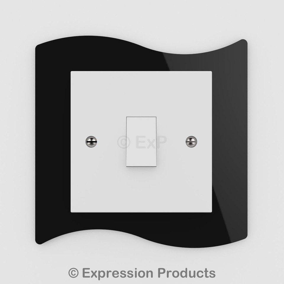 Double / Single Light Switch / Plug Socket Back Plate Finger Surround ...