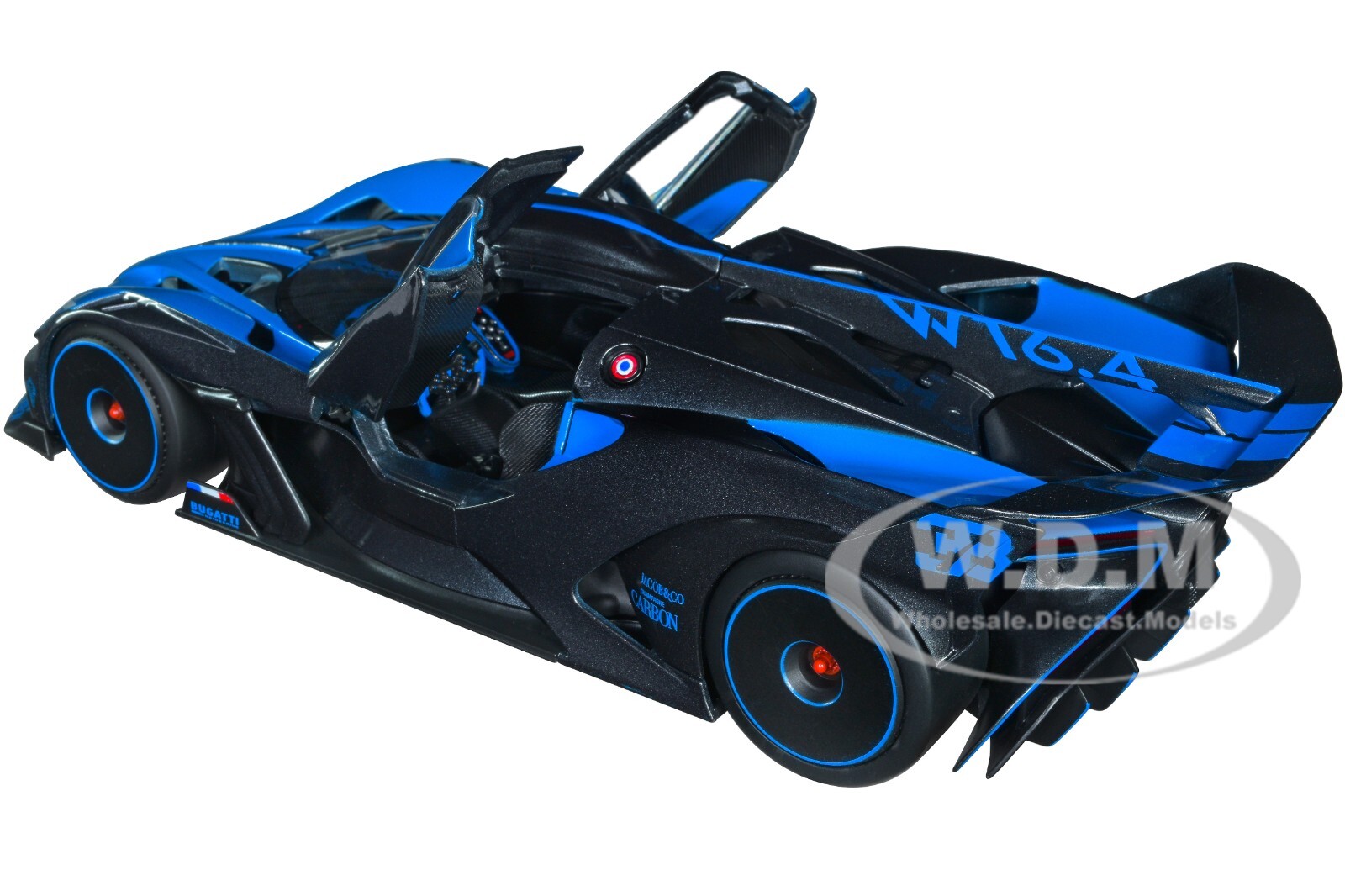 BUGATTI BOLIDE BLUE & CARBON GRAY 1/18 DIECAST MODEL CAR BY BBURAGO ...
