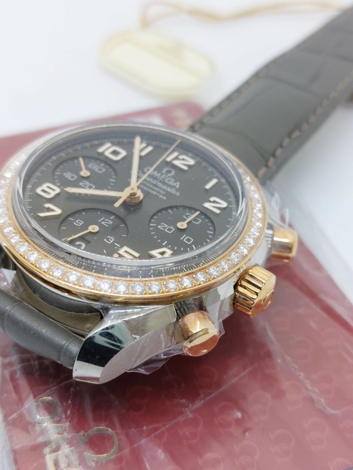Omega 18K Half Rose Gold Speedmaster Chronograph REF: 324.28.38.40.06 ...