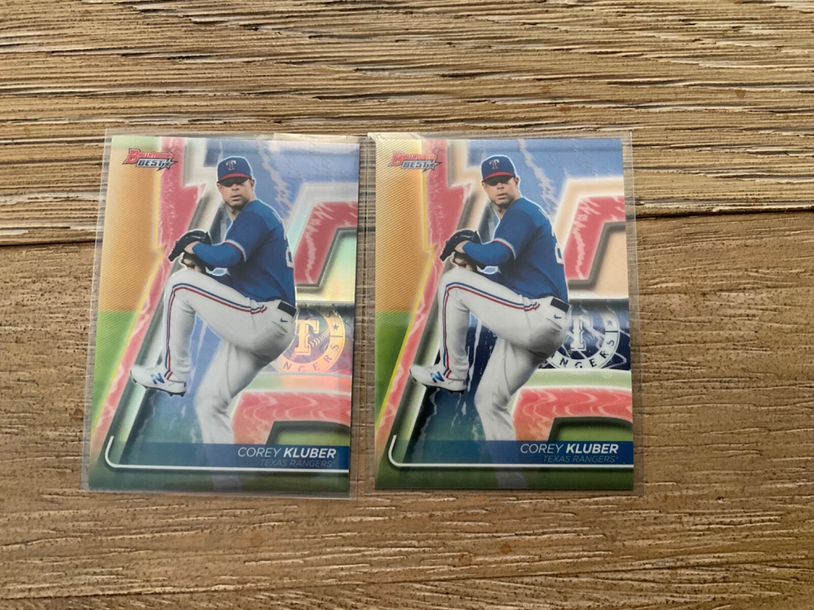 2020 Bowman's Best Baseball Corey Kluber 2 Card Lot Refractor & Base ...