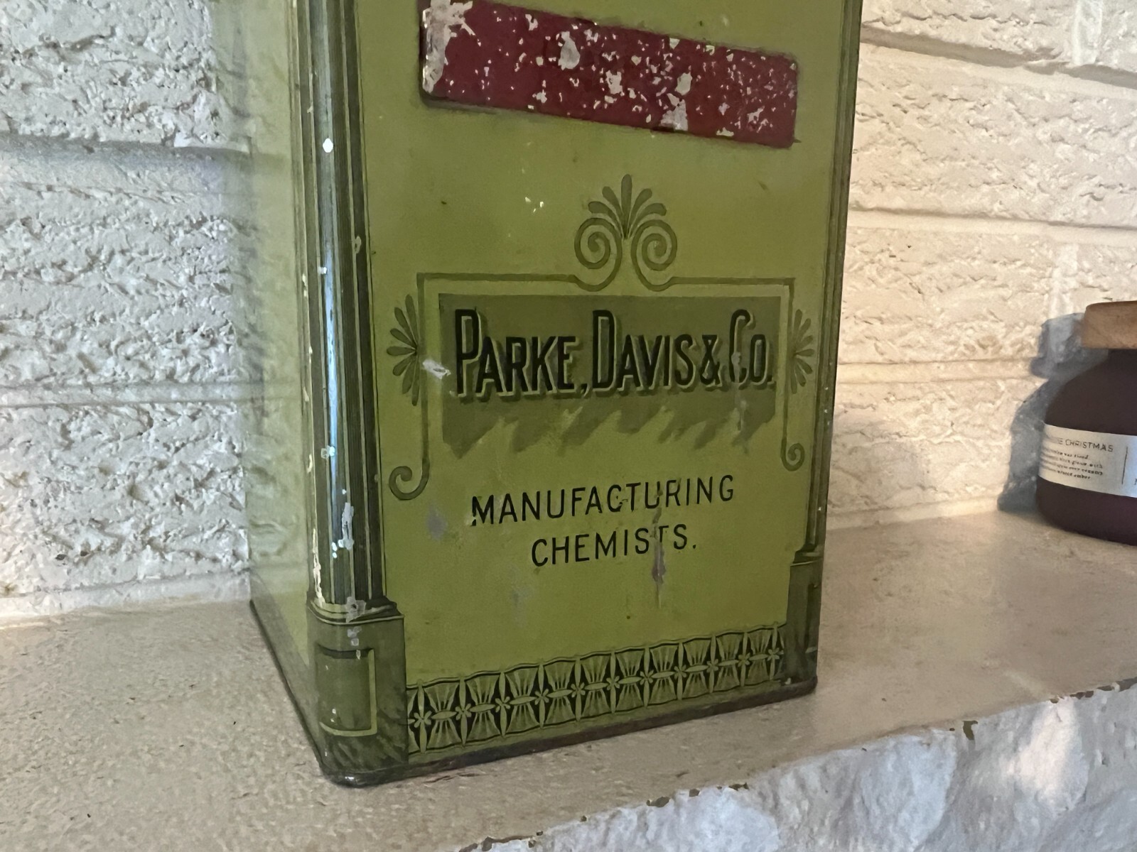 RAre Vintage Antique Parke Davis tin Pressed Cramp BArk Container ...