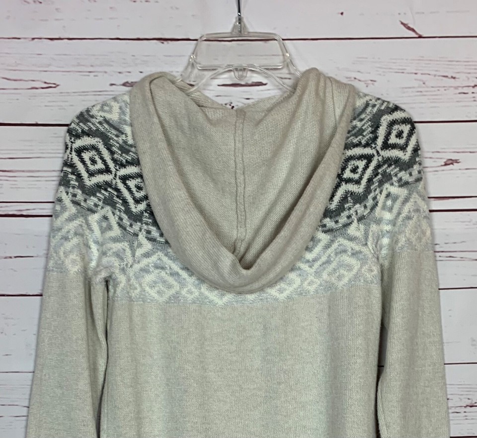 J.Jill XSP Extra Small Petite Women's S Fair Isle Hooded Winter Sweater ...