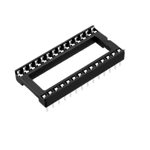 10Pcs 15.24mm Row Pitch 2 Row 28 Flat Pins Soldering DIP IC Chip Socket ...