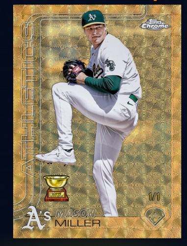 2025 TOPPS CHROME BUNT DIGITAL Mason Miller 1/1 Superfractor Gold Vinyl ...