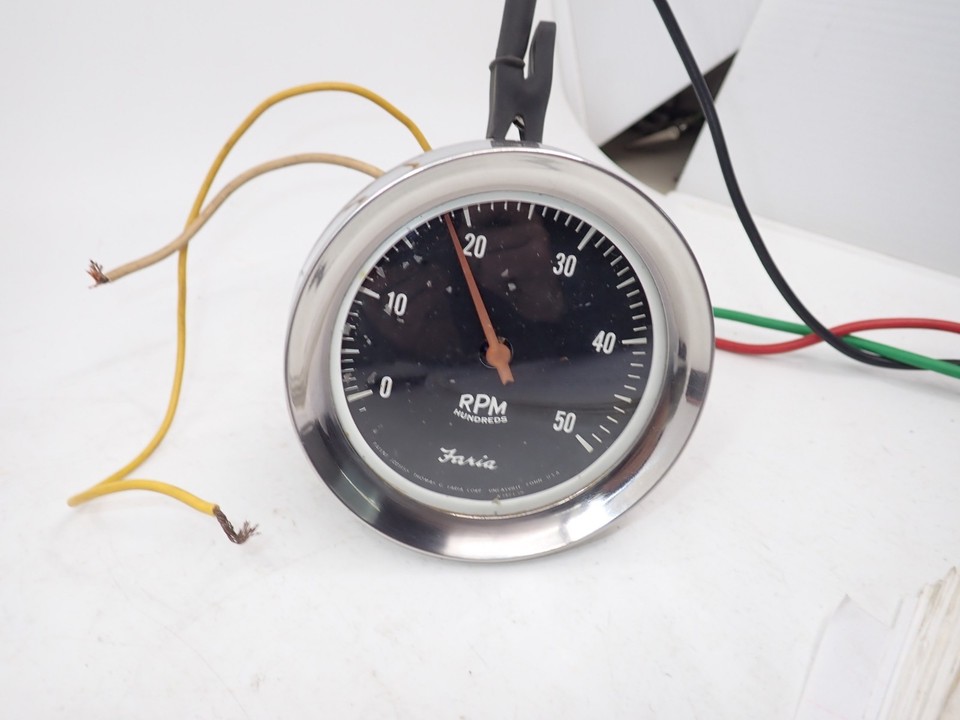 Vintage Faria 5,000 RPM Tachometer Ford Car Truck Marine 8 Cylinder ...