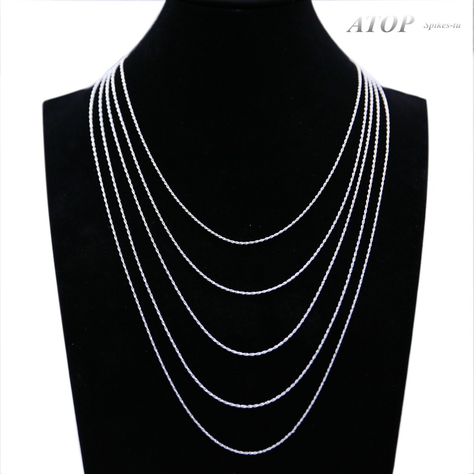 925 Sterling Silver Chain Diamond Cut Rope Chain Italian Silver ...