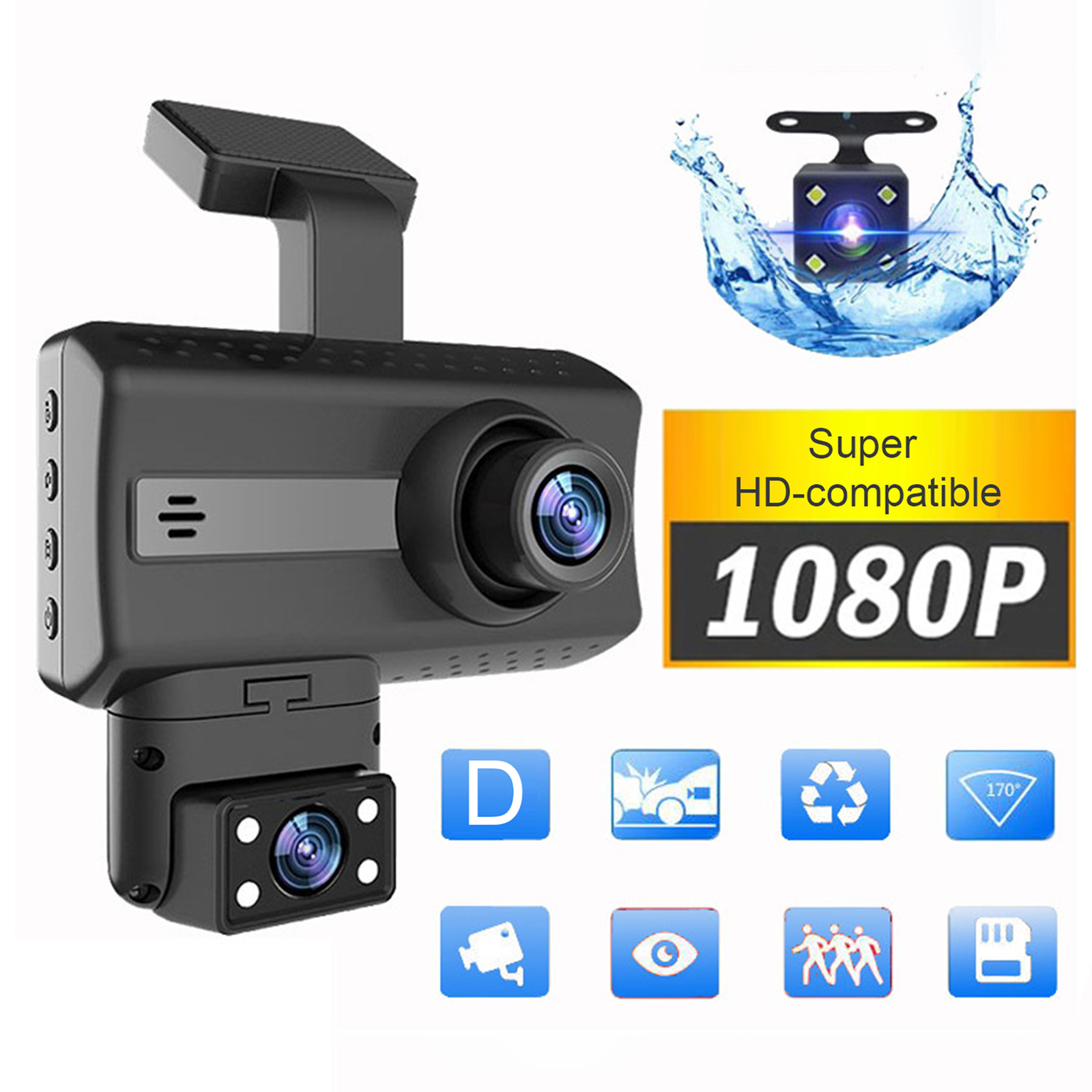 Rear-end Collision Evidence Dash Cam 1080p Front 720p Rear High ...