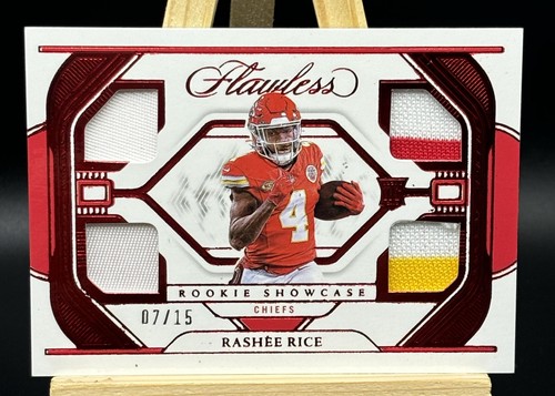 2023 Panini Flawless NFL Rashee Rice RC Rookie Showcase Quad Patch Ruby ...