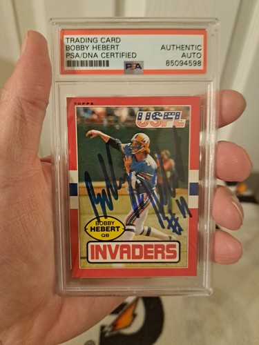 1985 Topps USFL BOBBY HEBERT #93 SIGNED CARD Oakland Invaders PSA DNA ...