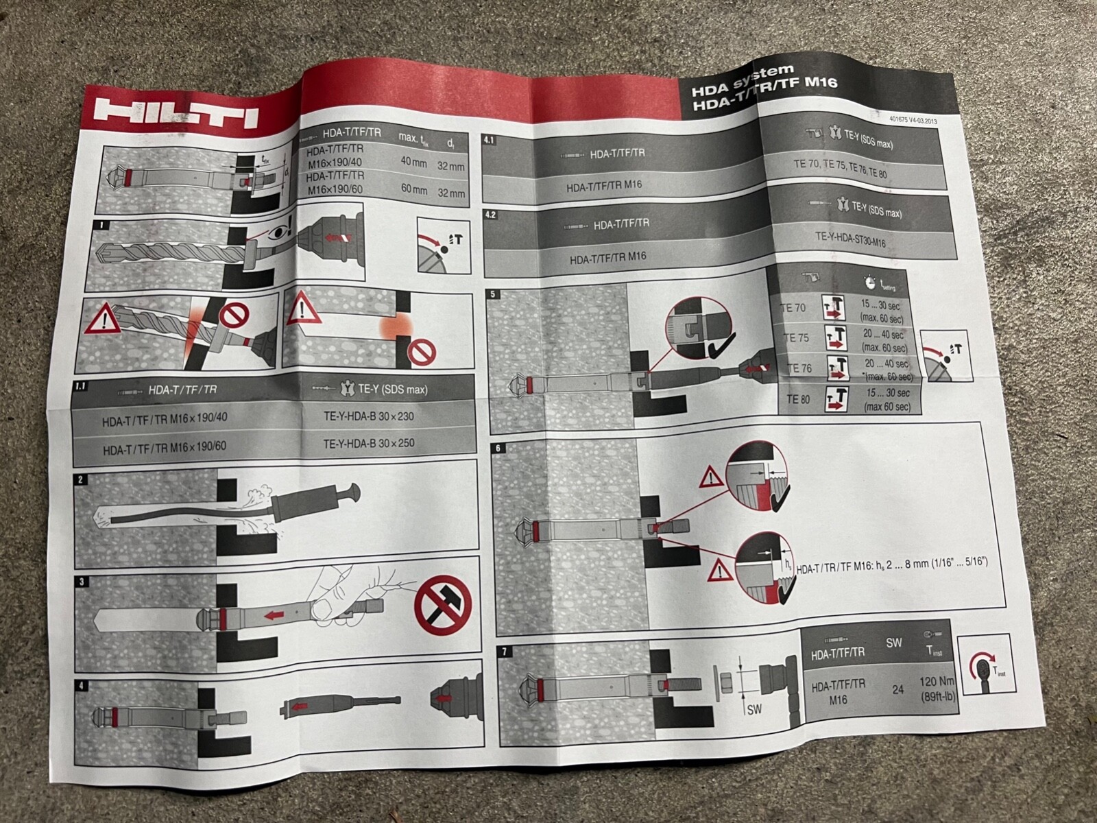 Hilti 339355 Undercut Anchor Hda-tr M16 X 190/60 Anchor Systems / 4 PC ...