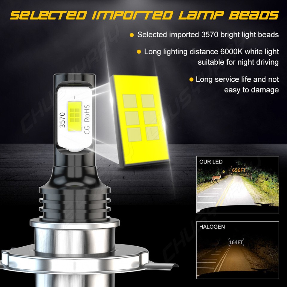 2 Ultra Bright LED headlight bulbs for Can-Am HS1 H4 12v 35/35w p ...