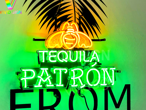 Patron Tequila Bee Cocktail 20"x16" Neon Lamp Light Sign Bar HD Vivid ...